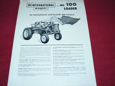 International Harvester Wagner No.100 Loader for 140 Tractor Dealer's ...