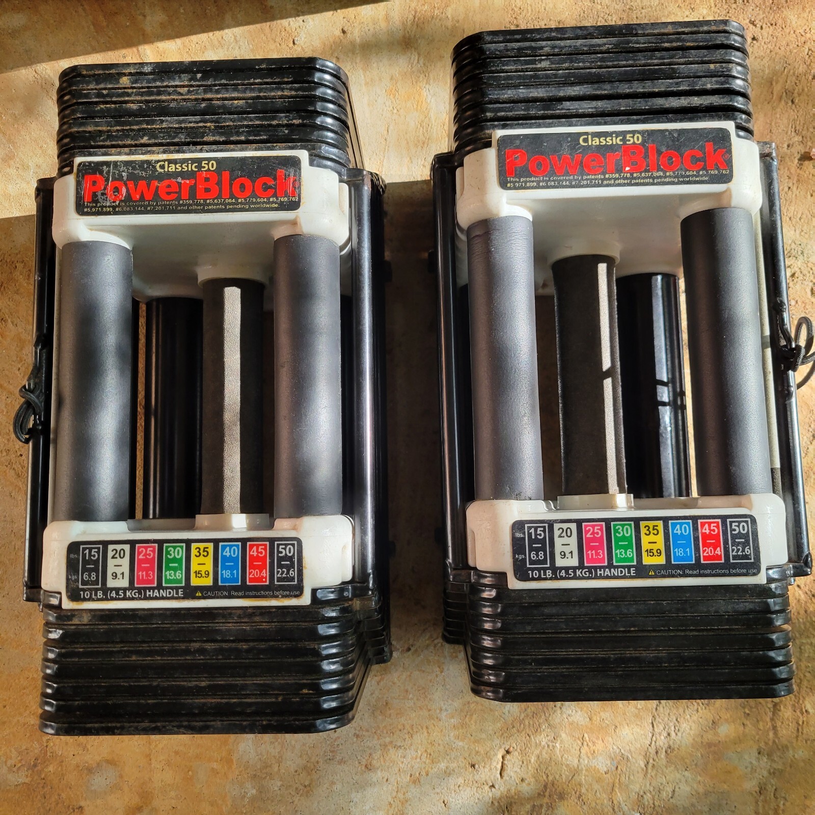 Powerblock Classic 50 Pound Adjustable Dumbbell SET - 2 Pair | eBay