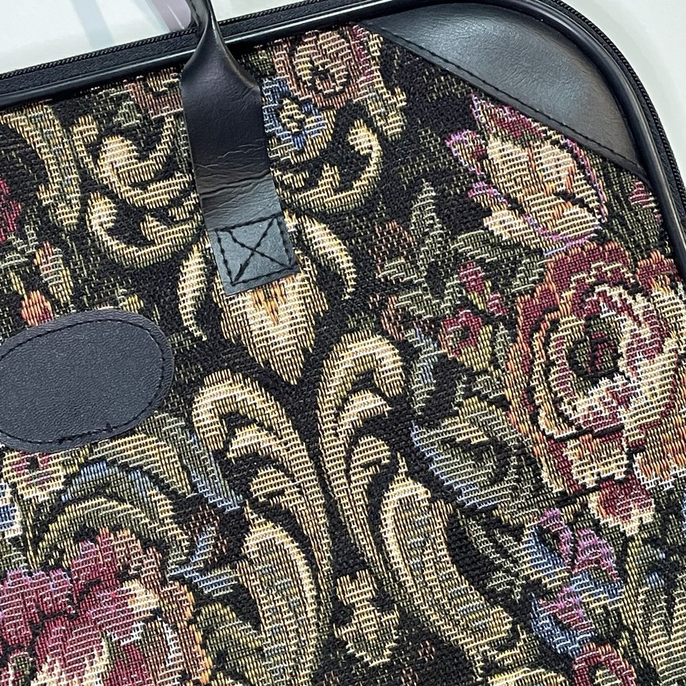 Floral Tapestry Laptop Bag Briefcase Business Folder Papers Pockets ...