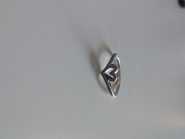 PANDORA Sparkling Wishbone Heart Shining Ring Size 56 (199302C01) for ...