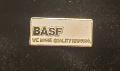 Vintage BASF Company Lapel Pin Tie Tack Gold Tone White Black Enamel | eBay