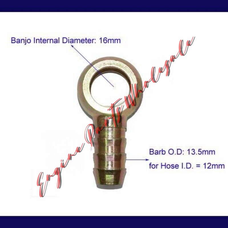 Banjo Fitting M6 M8 M10 M12 M14 M16 M18 Hose Barb 1/8" to 9/16 ...
