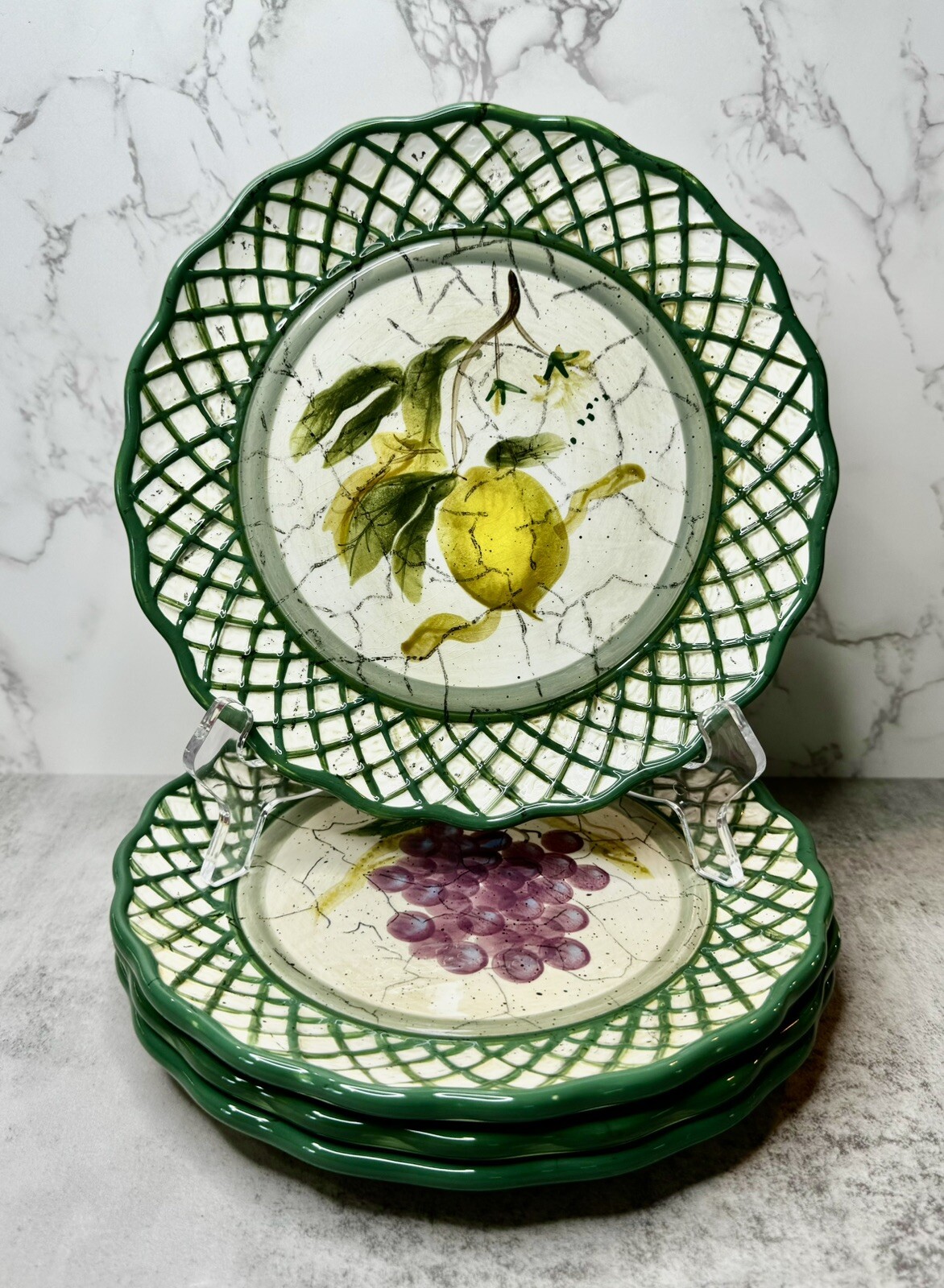 Set Of 4 Cornucopia Raymond Waites Certified International SALAD PLATES ...