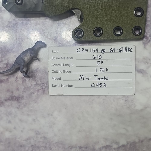 Tactical Pterodactyl Knives Mini Tanto Fixed Blade CPM 154 Gray G10 ...