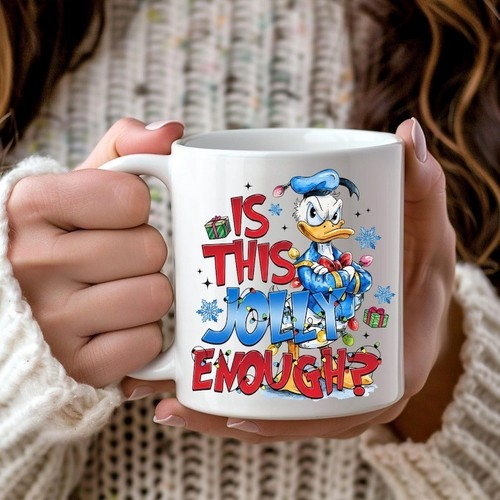 Grumpy Duck Holiday Coffee Cup - Funny Christmas Mug - “Is This Jolly ...