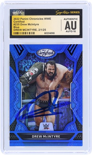 Drew McIntyre WWE Autographed 2022 Panini Chronicles Blue #235 #/99 CGC ...