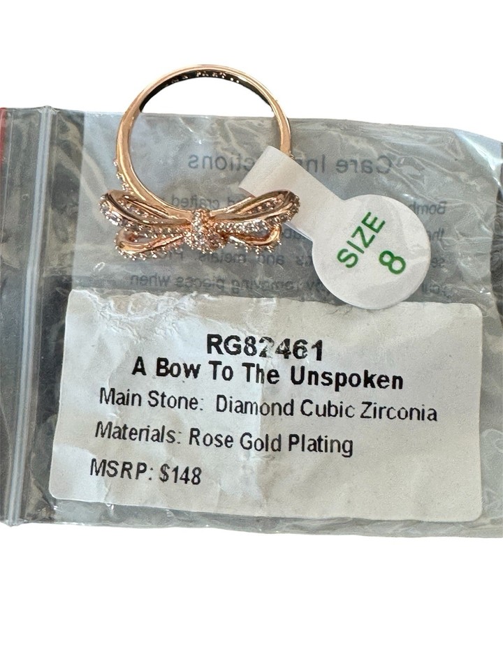 Bomb Party Rose Gold Bow Ring Size 8 A Bow to The Unspoken Rose Gold ...
