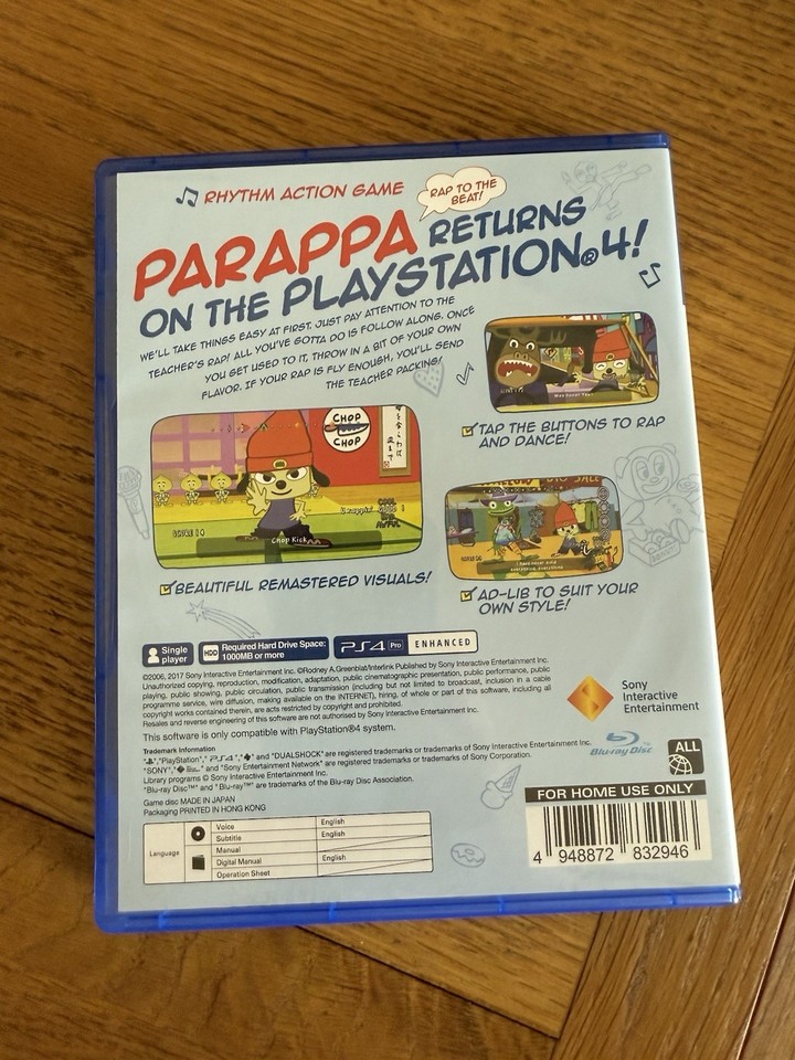 Parappa The Rapper PS4 Playstation 4 - NTSC | eBay