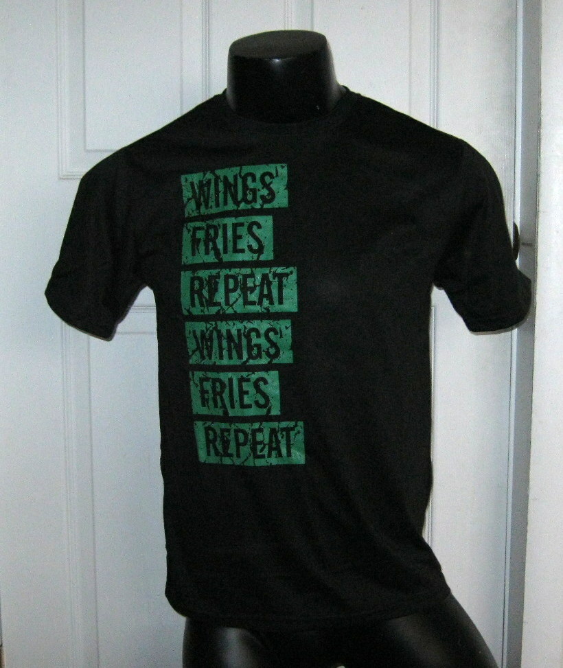 New WingStop Men's Crew T-Shirt Wings Fries Repeat by Image Solutions ...