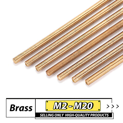 Solid Brass Threaded Thread Rod Bar Stud Studding Allthread M2-M20 | eBay