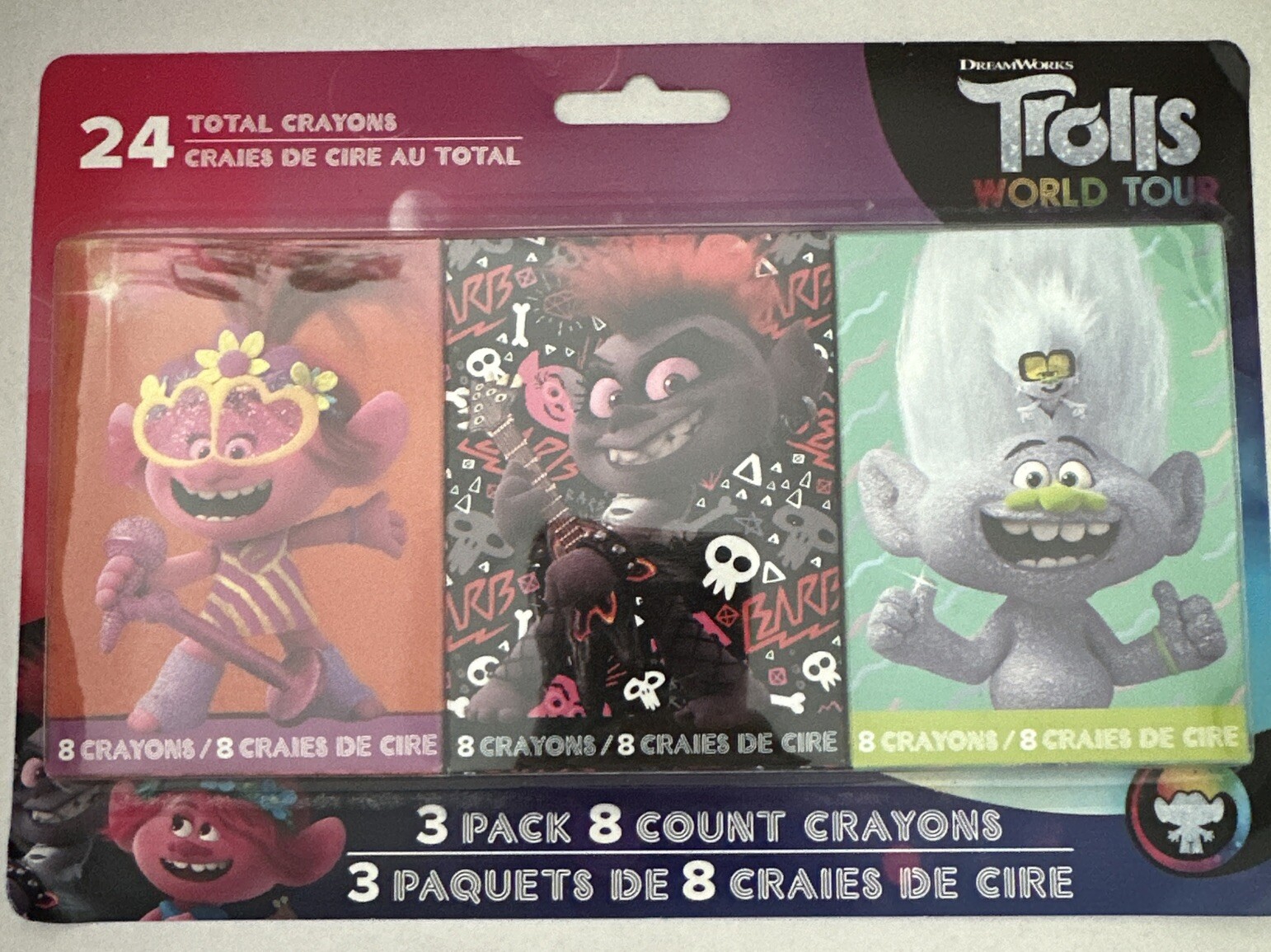 Trolls World Tour 8 Pack Of Crayons Set Of 3 | eBay