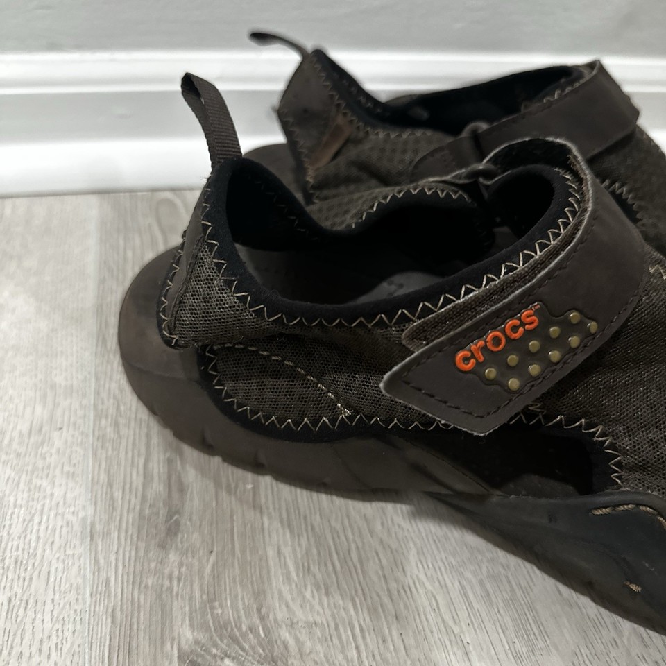 Crocs Swiftwater Mesh Deck Sandal Brown Tan Men's Size 13 Fisherman ...