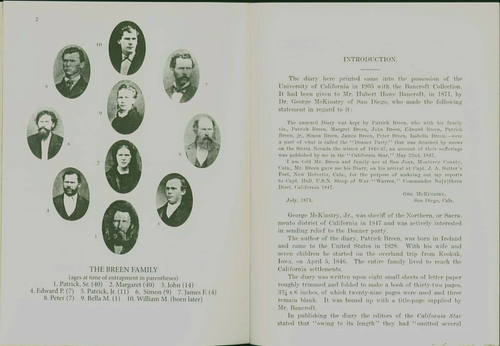 Diary of Patrick Breen of Donner Party. Teggart--1 or more. History ...