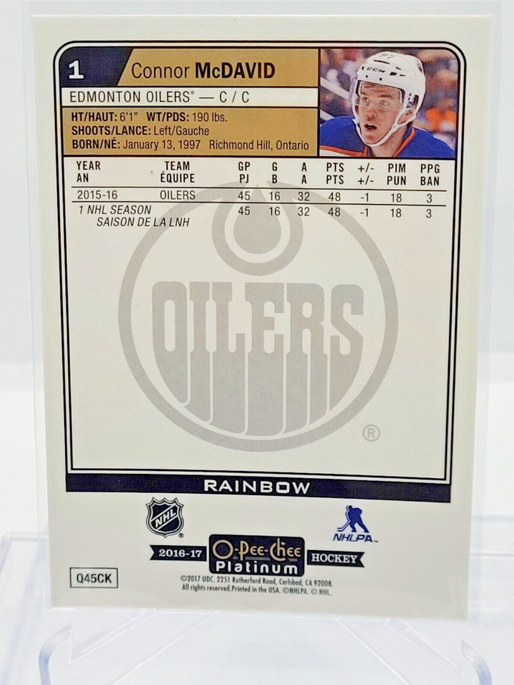 2016-17 O-Pee-Chee Platinum Connor McDavid #1 Rainbow 2nd Year | eBay