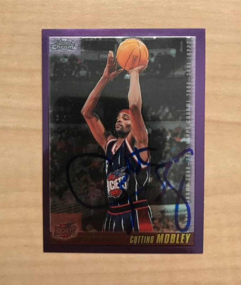 CUTTINO MOBLEY HOUSTON ROCKETS AUTOGRAPHED 01-02 TOPPS CHROME CARD #14 ...