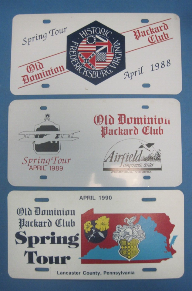 15 different metal OLD DOMINION PACKARD CLUB BOOSTER License Plates ...