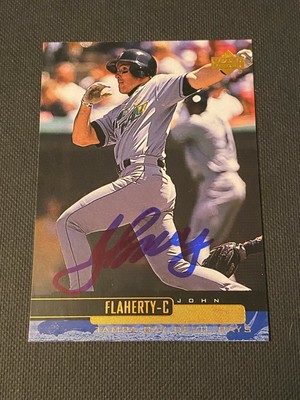 John Flaherty Signed 1999 Upper Deck UD Card Auto Devil Rays Autograph ...
