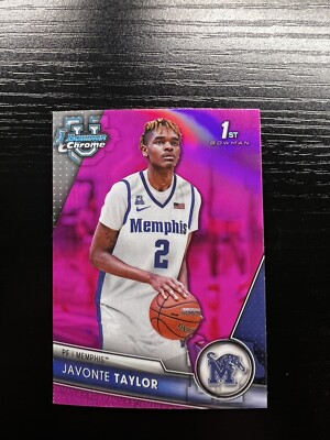 2023-24 Bowman Chrome U #53 Javonte Taylor Pink Refractor Memphis ...