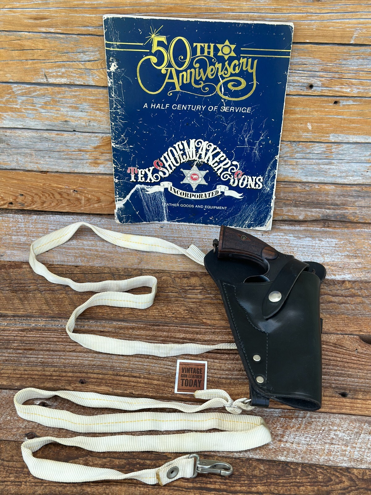 Vintage Tex Shoemaker Black Leather Tanker Shoulder Holster M&P K Frame ...