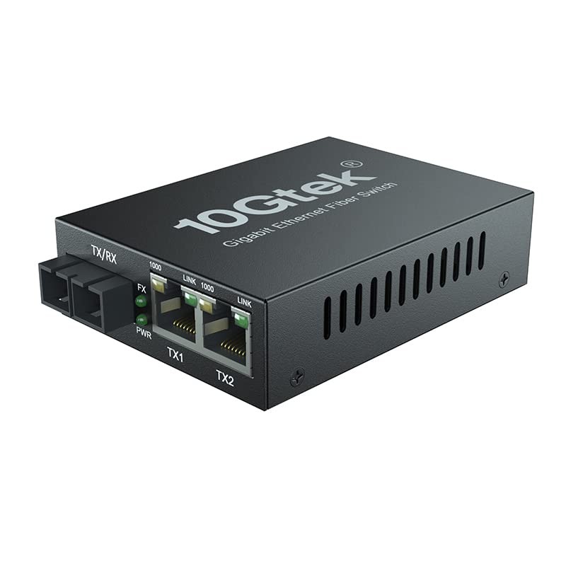 3-Port Gigabit Ethernet Fiber Switch, with 1 Port Dual SC Fiber, 20 km ...