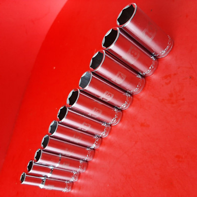 NEW CRAFTSMAN Easy Read 11 Piece 3/8" Drive 6pt DEEP METRIC Socket Set ...
