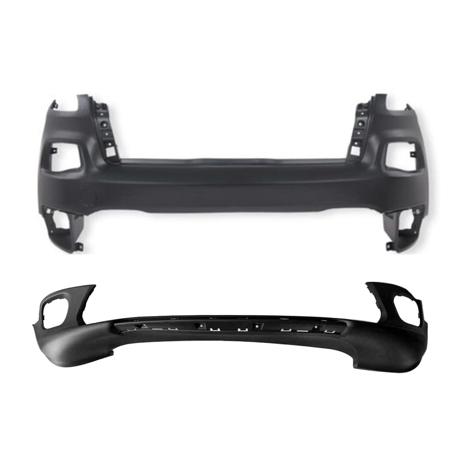 NEW For Jeep Cherokee CH1014112, CH1015119 2PCS Front Bumper Covers ...