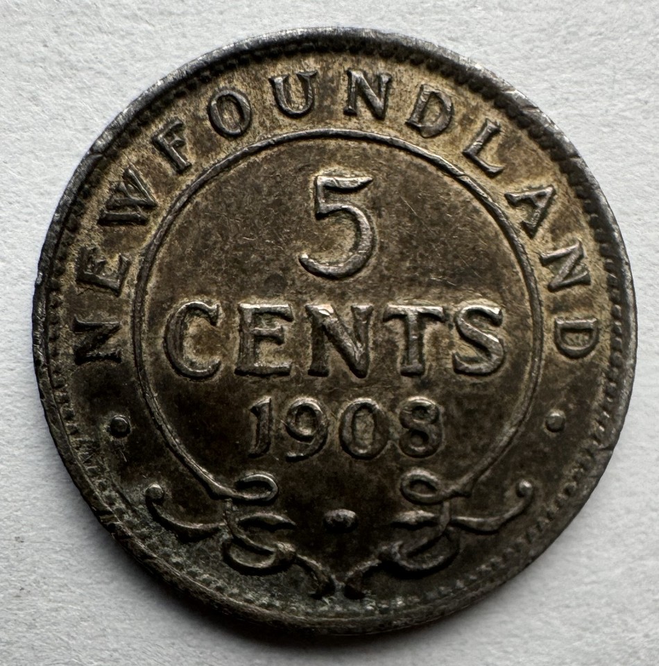CANADA NEWFOUNDLAND 1908 5 CENTS .925 SILVER KM# 7 EDWARD VII | eBay