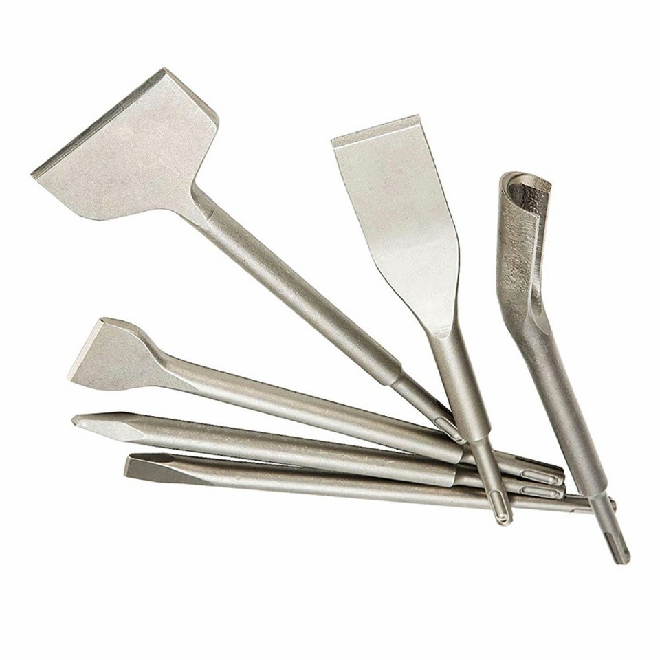 6pcs SDS Plus Rotary Hammer Bits Concrete Drill Chisels Tile Chisel ...