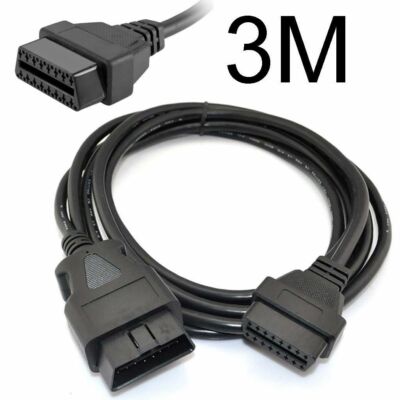 3m 10ft OBD2 II EOBD Car Diagnostic Extension Cable Extender All 16 ...