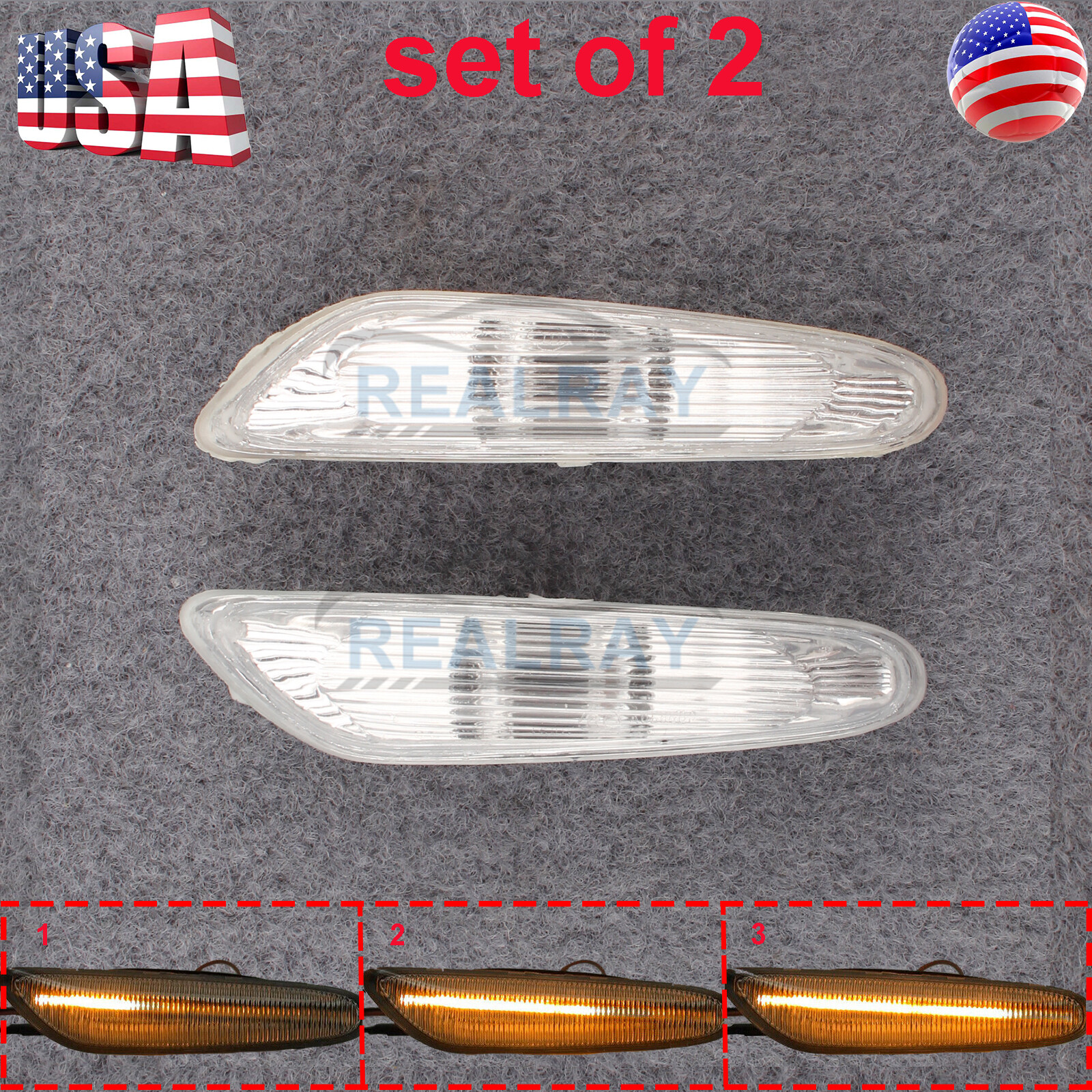 For BMW E60 E81 E82 E83 E90 E92 LED Side Marker Turn Signal Lights ...