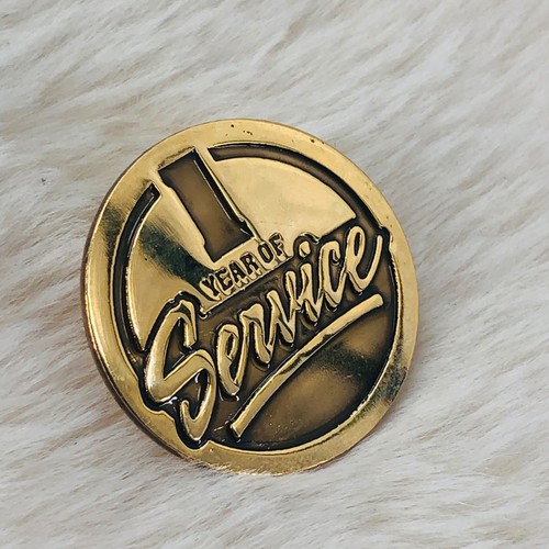 Generic 1 year of Service Employee Award Gold Tone Lapel Pin | eBay UK