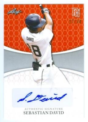 SEBASTIAN DAVID "ORANGE AUTOGRAPH CARD /30" LEAF PERFECT GAME NATIONAL ...