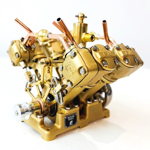 V4 Live Steam Engine Model, Brass & CNC, Working Collectible for STEM ...