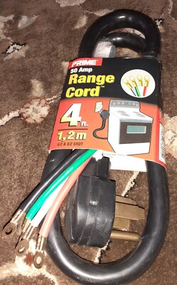 Prime Wire and Cable RD628204L Cooking Range 48" 50 Amp Power - Black ...