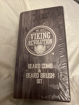 Viking Revolution Beard Comb & Beard Brush Set for Men -- Natural Boar ...