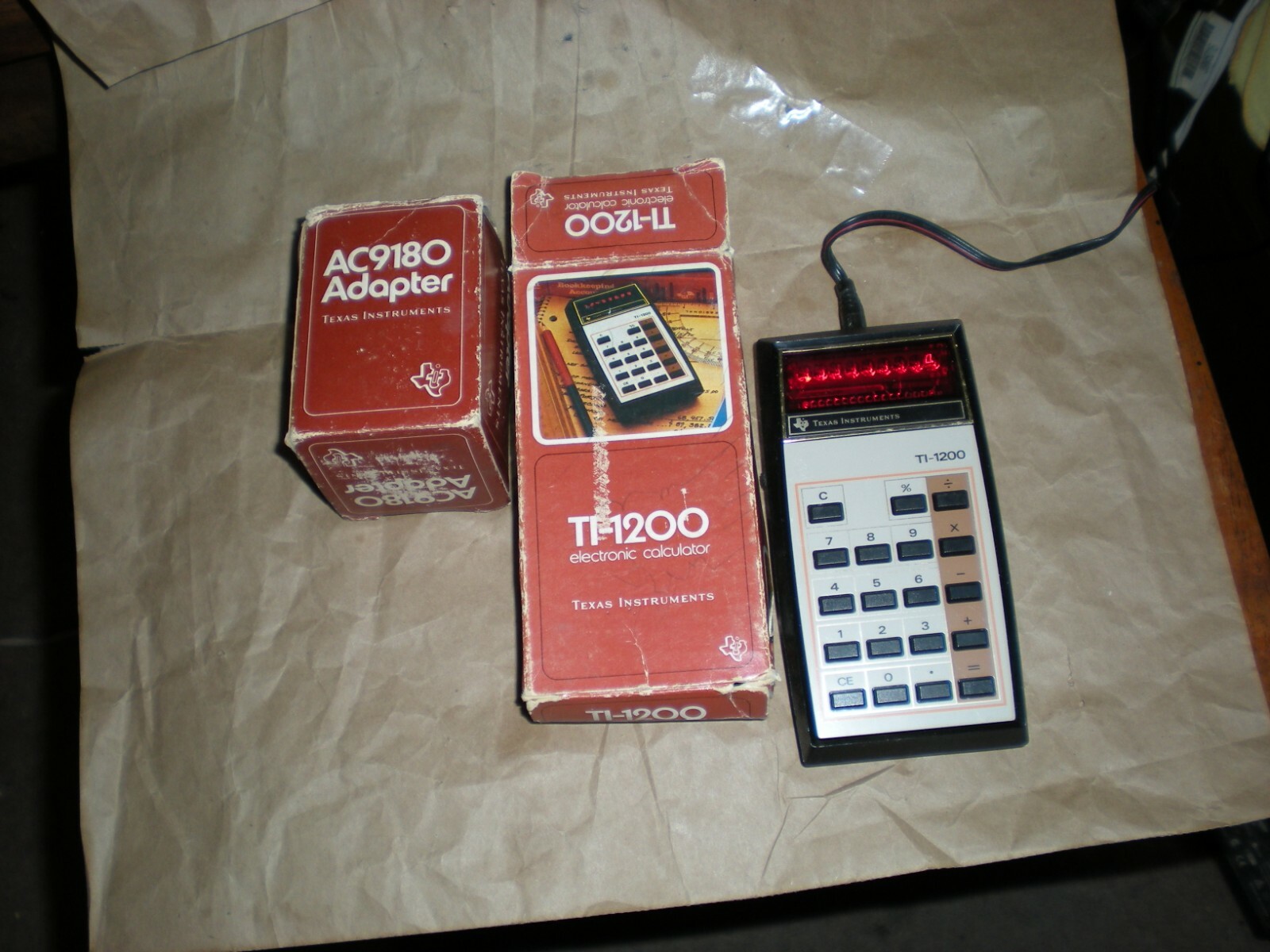 Texas instruments TI-1200 Calculator with AC9180 power supply in ...