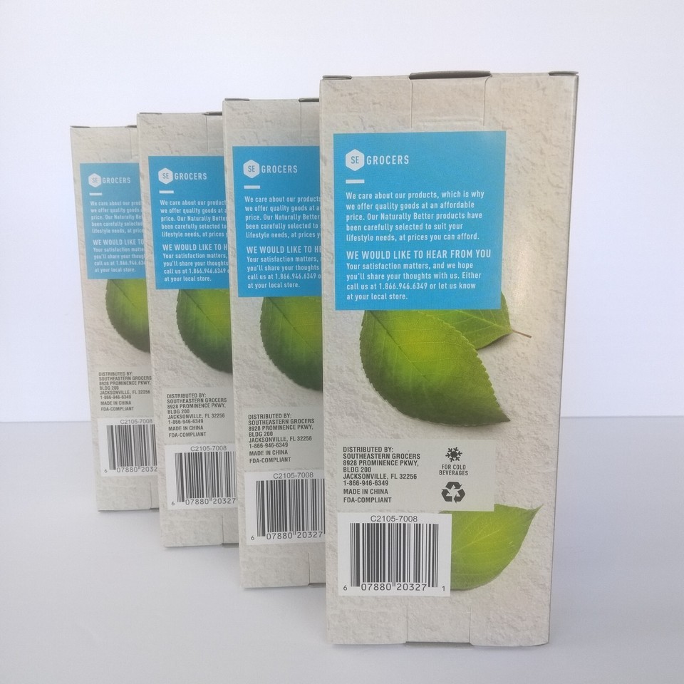 Paper straws SE Grocers naturally better bundle of 4 packs 50 straws ...