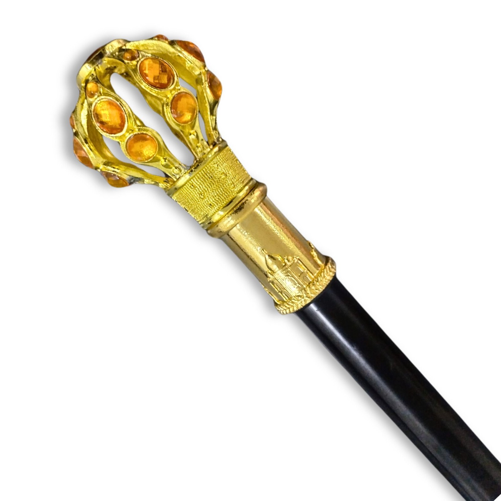 Royal Walking Stick, Hand Staff with Metallic Screwab… - Gem