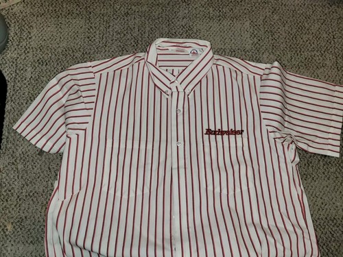 NEW Vintage BUDWEISER Uniform SHIRT Short Sleeve 16-16 1/2 Embroidered ...