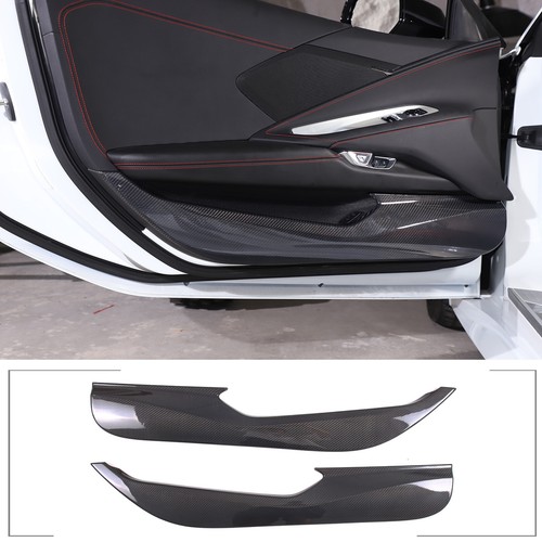 Real Carbon Fiber Door Bottom Kick Trim Panel Cover For Corvette C8 ...