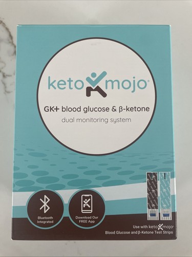 KETO-MOJO GK+ Bluetooth Glucose & Ketone Testing Kit Dual Monitoring ...