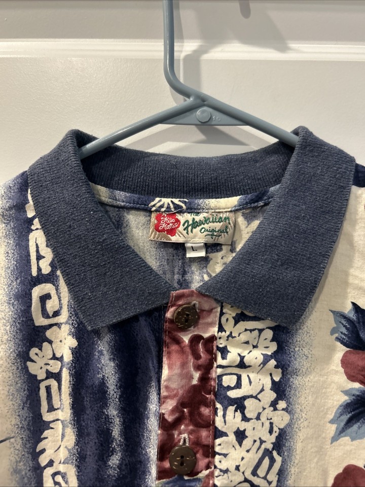 Hilo Hattie Sz K Hawaiian Floral Pullover Shirt Coconut Shell Buttons ...