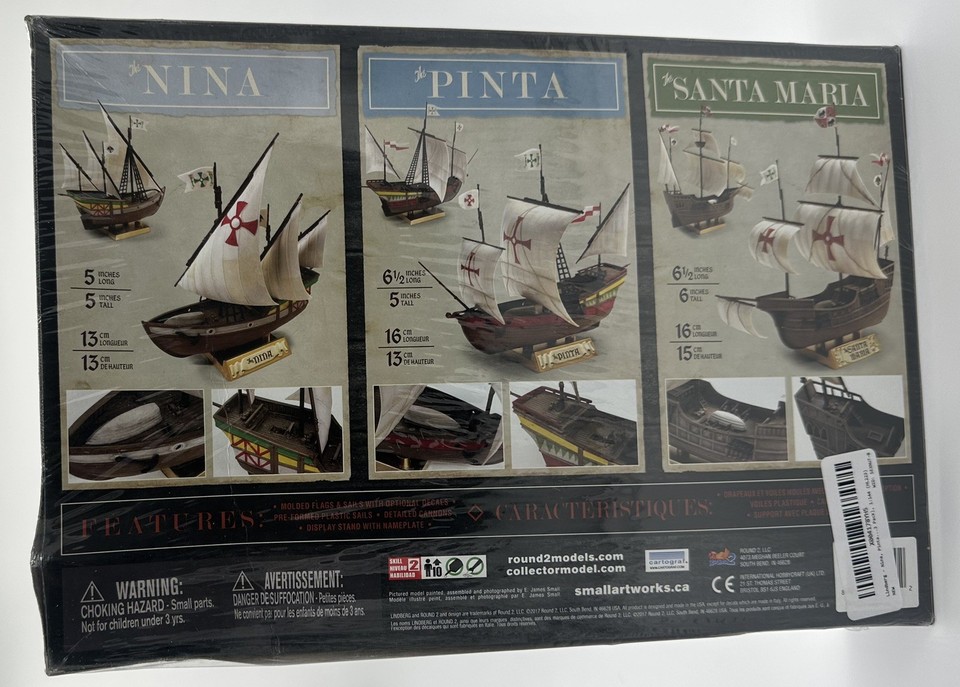 Lindberg Ships of Columbus Nina, Pinta, & Santa Maria 1:144 SC Model ...