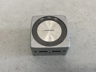 Vintage Robertshaw Silver Black Dial Thermostat Heating Cooling House ...