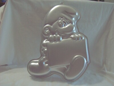 WILTON SMURF Full Figure w/ Sign NOVELTY SHAPE CAKE PAN 502-4033 Blue ...