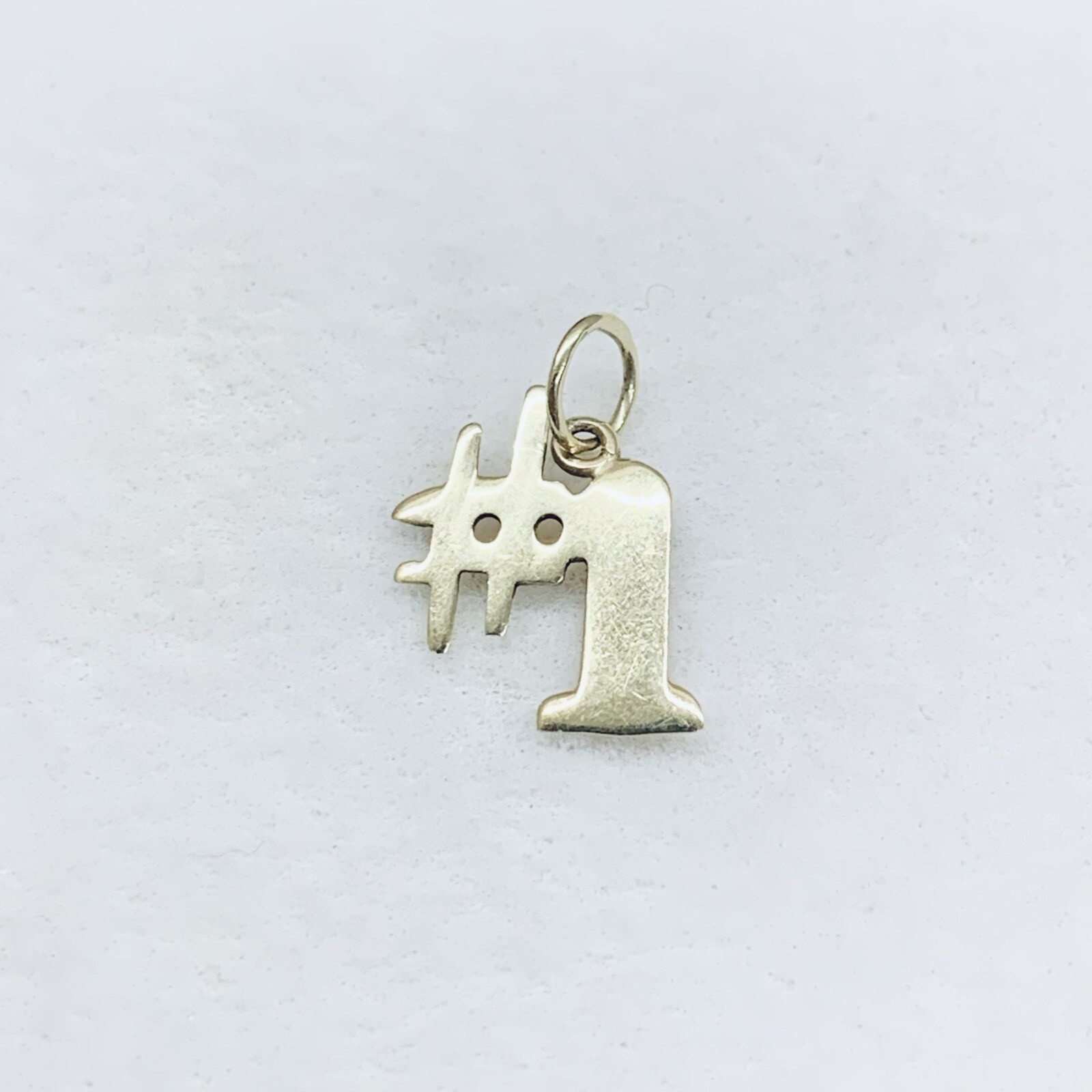 14k Yellow Gold #1 Number 1 One 1st Place Pendant Cha… - Gem