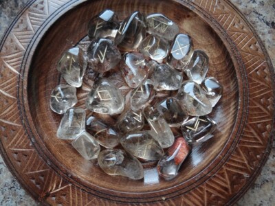 Citrine (Natural) Gemstone Runes Set Wiccan Pagan Altar Supply ...