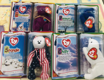 TY Mini Beanies Legends Spangle, Millennium, Peanut, and Chilly | eBay
