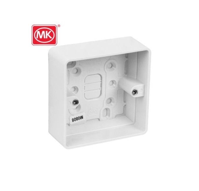 MK 1 Gang 30mm Single Surface Mount Pattress Back Box Wall Socket Plug ...