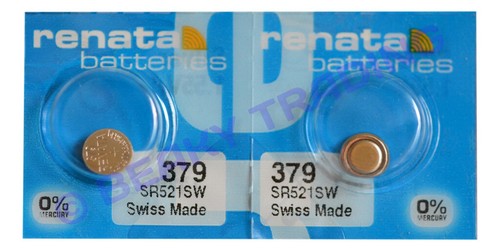 VALUE PACK! 2 x Genuine Renata 379 SR521SW Silver Oxide Watch Battery 1 ...
